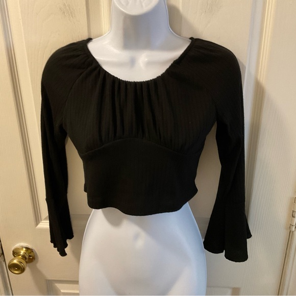 Tween Diva | Shirts & Tops | Tween Diva Black Ribbed Crop Top | Poshmark